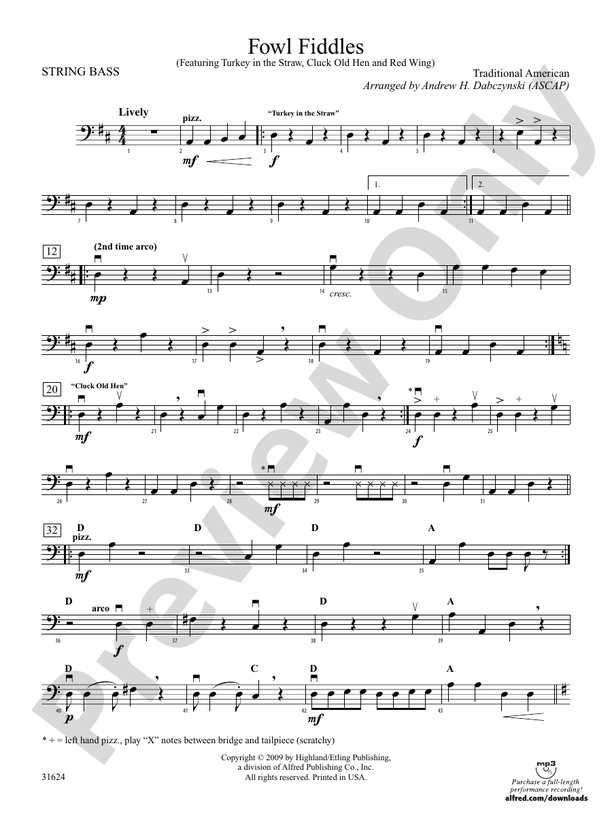Fowl Fiddles: String Bass: String Bass Part - Digital Sheet Music Download