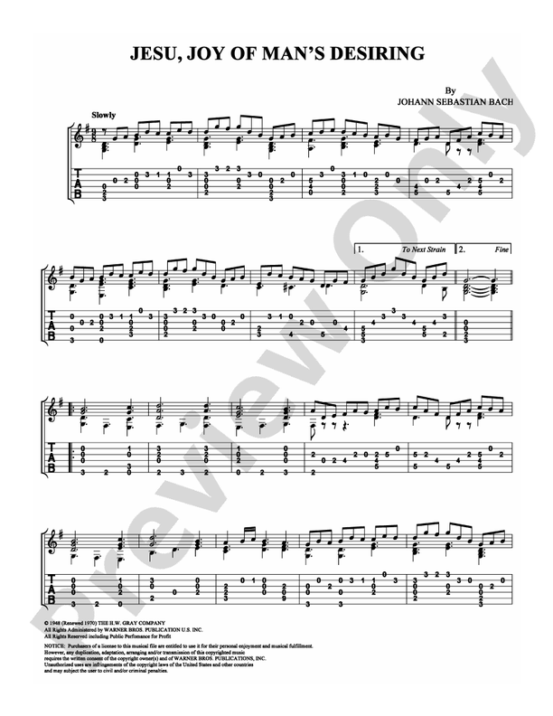 Jesu, Joy of Man's Desiring: Guitar TAB: Johann Sebastian Bach ...
