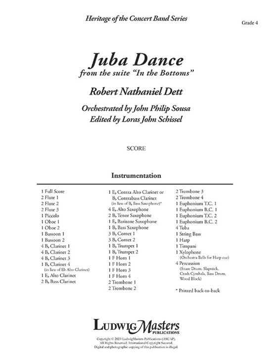 Juba Dance: Concert Band Score: Robert Nathaniel Dett | Sheet Music