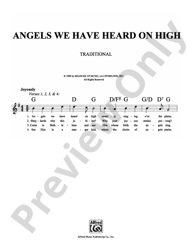 Angels We Have Heard On High: Lead Sheet: Traditional - Digital Sheet ...