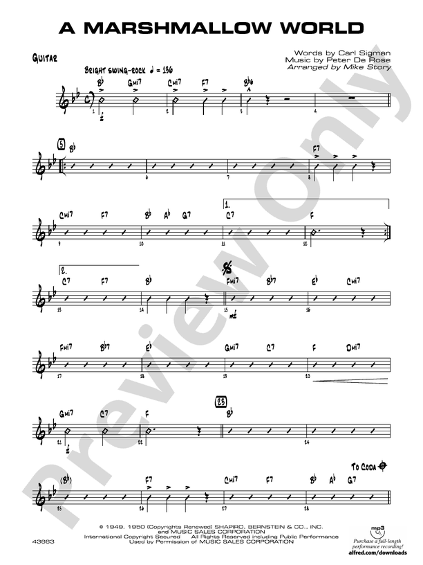 A Marshmallow World: Guitar: Guitar Part - Digital Sheet Music Download
