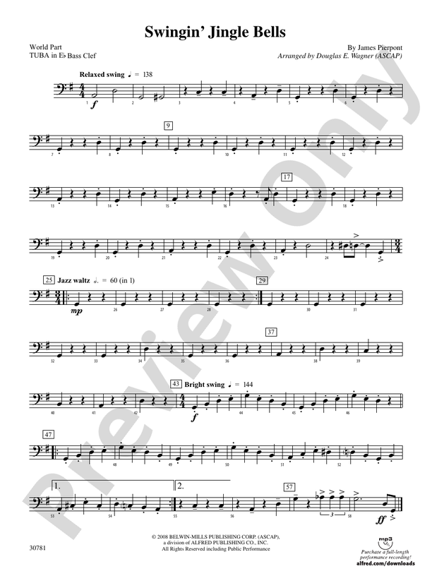 Swingin' Jingle Bells: (wp) E-flat Tuba B.C.: (wp) E-flat Tuba B.C ...