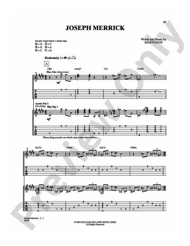 Joseph Merrick: Guitar TAB: Mastodon - Digital Sheet Music Download
