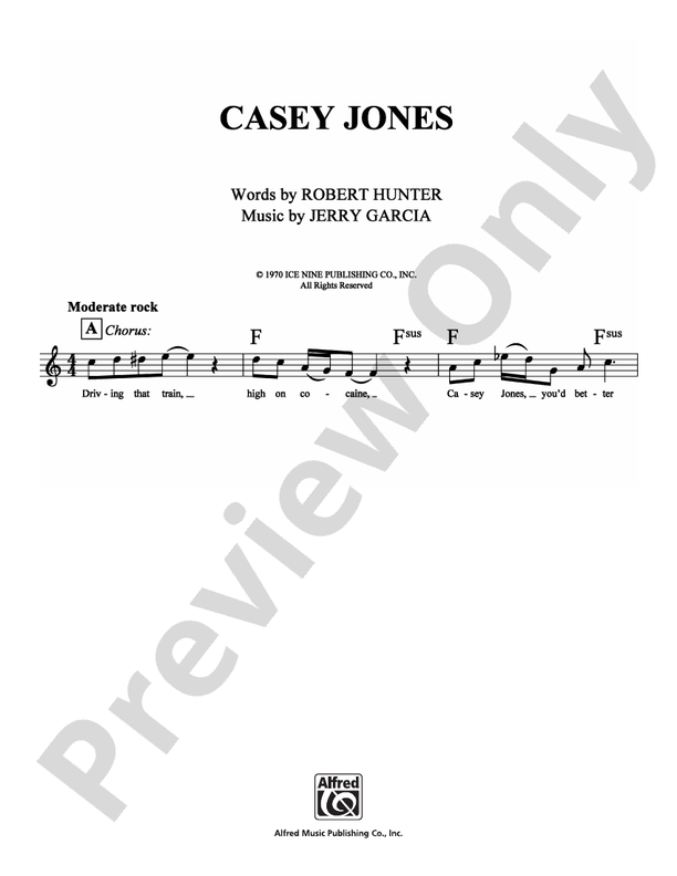 Casey Jones: Lead Sheet: Jerry Garcia - Digital Sheet Music Download