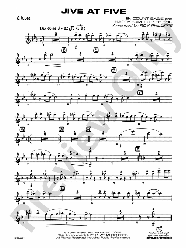 Jive at Five: Flute: Flute Part - Digital Sheet Music Download