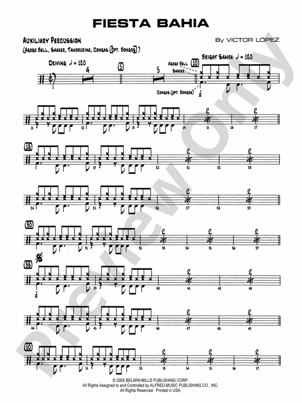 Fiesta Bahia: 1st Percussion: 1st Percussion Part - Digital Sheet Music ...