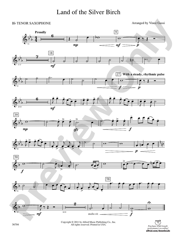 Land of the Silver Birch: B-flat Tenor Saxophone: B-flat Tenor ...