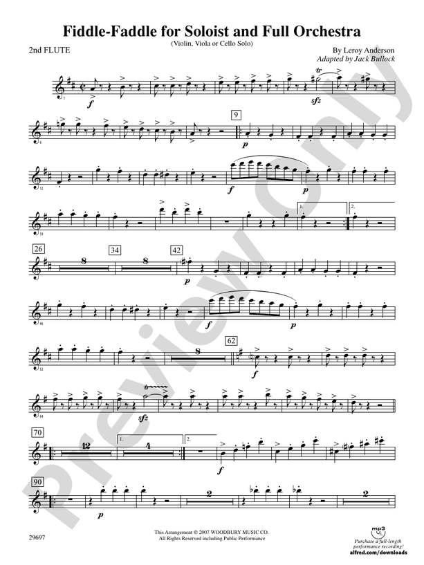 Fiddle-Faddle for Soloist and Full Orchestra: 2nd Flute: 2nd Flute Part - Digital Sheet Music ...