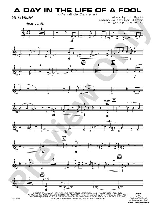 A Day in the Life of a Fool (Manha de Carnaval): 4th B-flat Trumpet ...