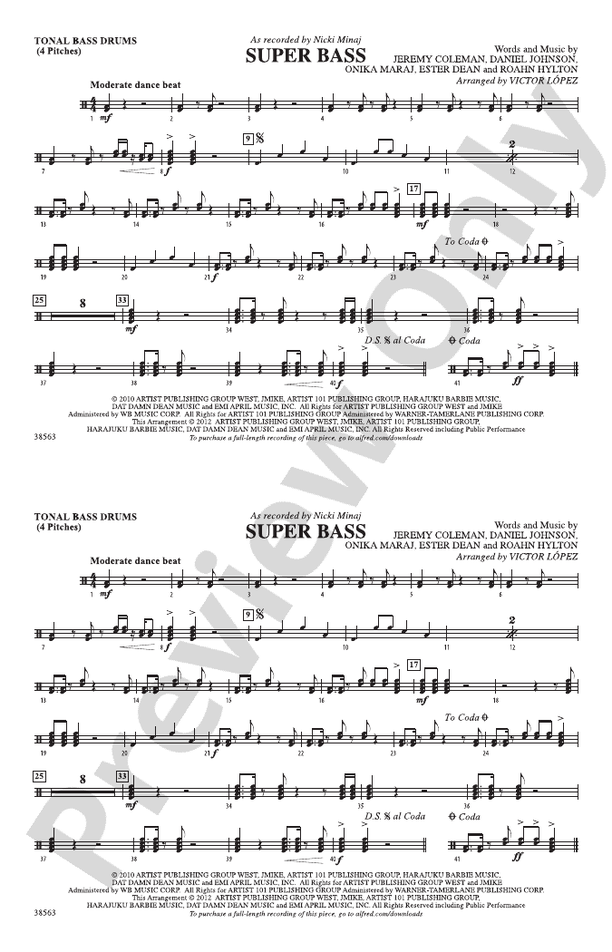 Super Bass: Tonal Bass Drum: Tonal Bass Drum Part - Digital Sheet Music ...