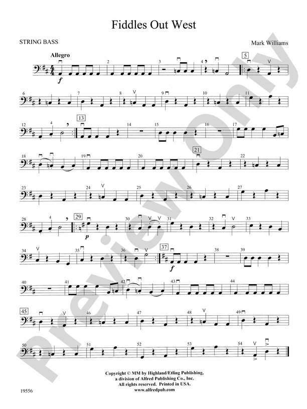 Fiddles Out West: String Bass: String Bass Part - Digital Sheet Music ...