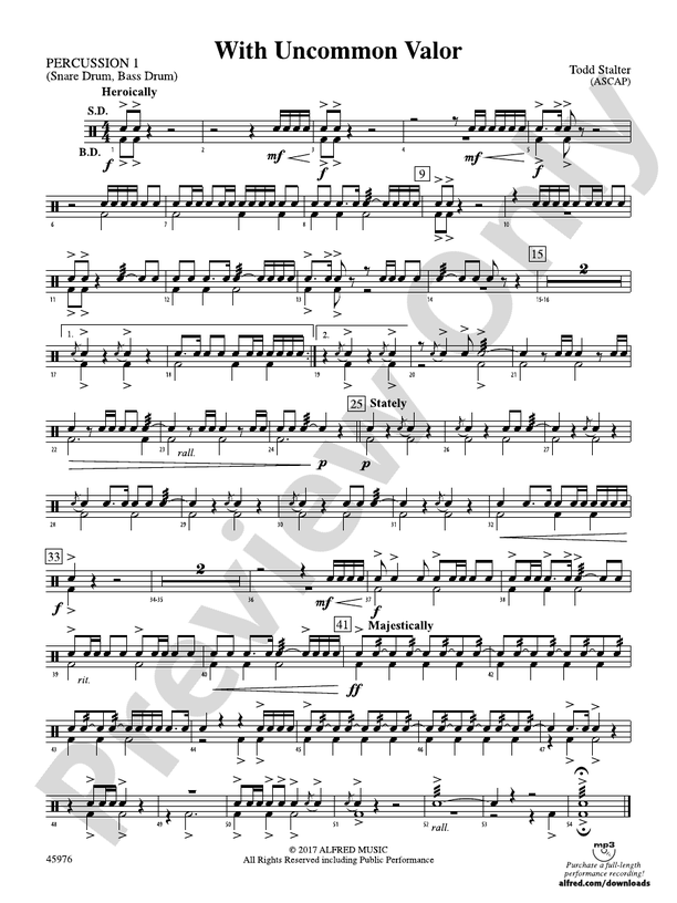 With Uncommon Valor: 1st Percussion: 1st Percussion Part - Digital ...