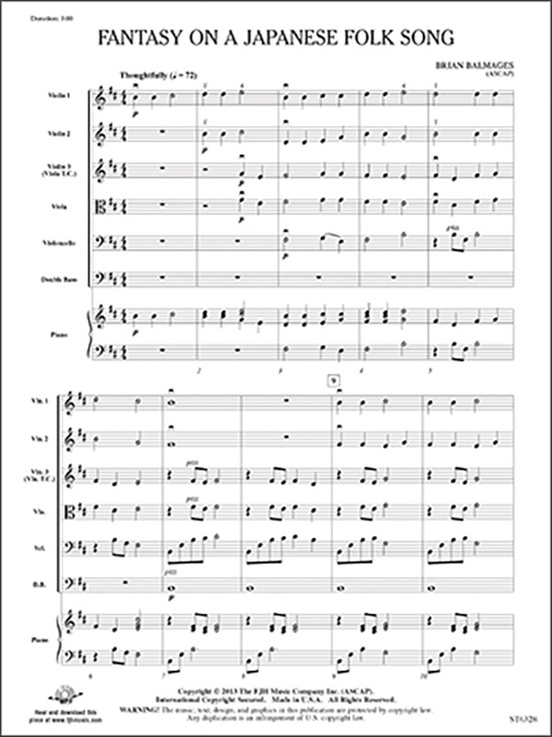 Fantasy on a Japanese Folk Song: String Orchestra Conductor Score ...