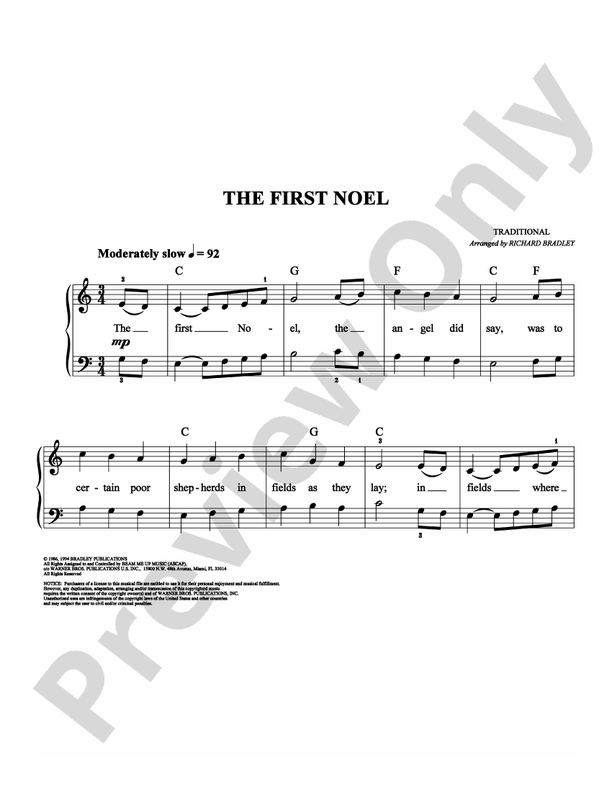 The First Noel: Easy Piano: Traditional - Digital Sheet Music Download