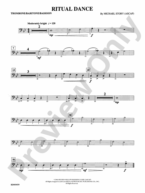 Ritual Dance: 1st Trombone: 1st Trombone Part - Digital Sheet Music ...