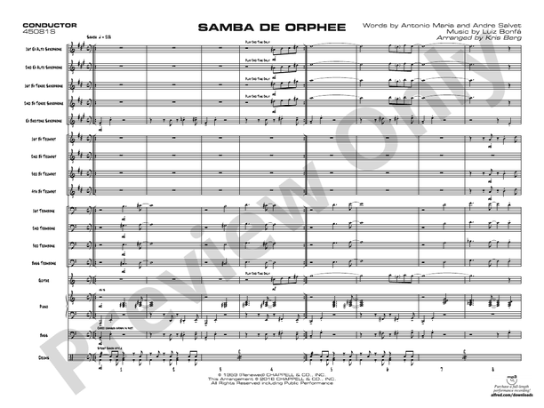 Samba De Orphee Score Jazz Ensemble Score Digital Sheet Music Download