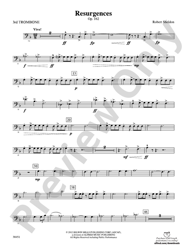 Resurgences: 3rd Trombone: 3rd Trombone Part - Digital Sheet Music Download