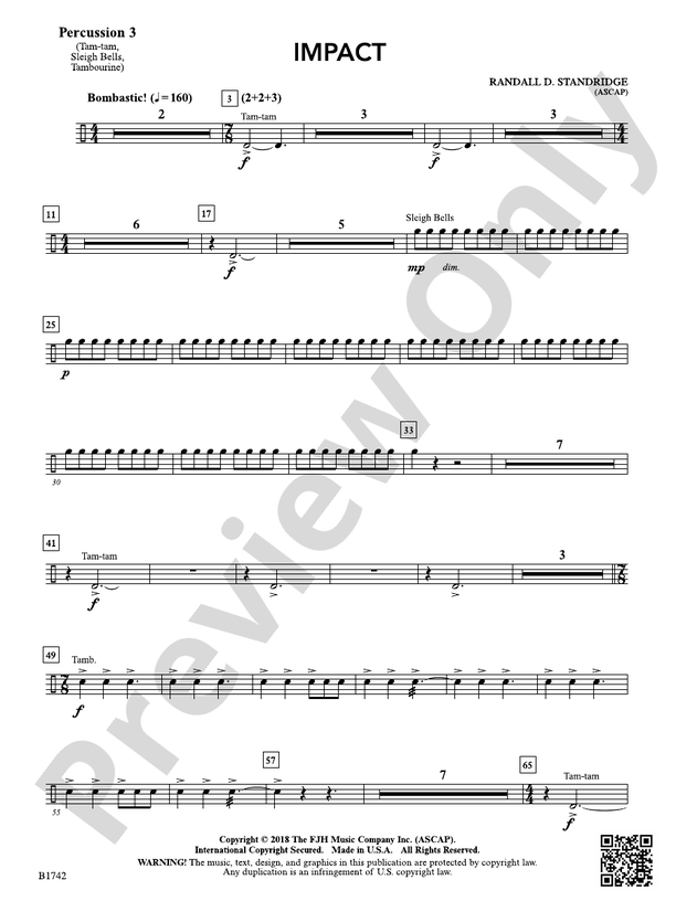 Impact: Percussion 3: Percussion 3 Part: Randall D Standridge - Digital ...