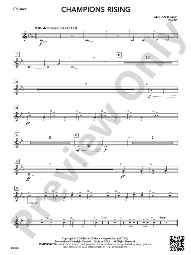 Champions Rising: Chimes: Chimes Part: Adrian B. Sims - Digital Sheet ...