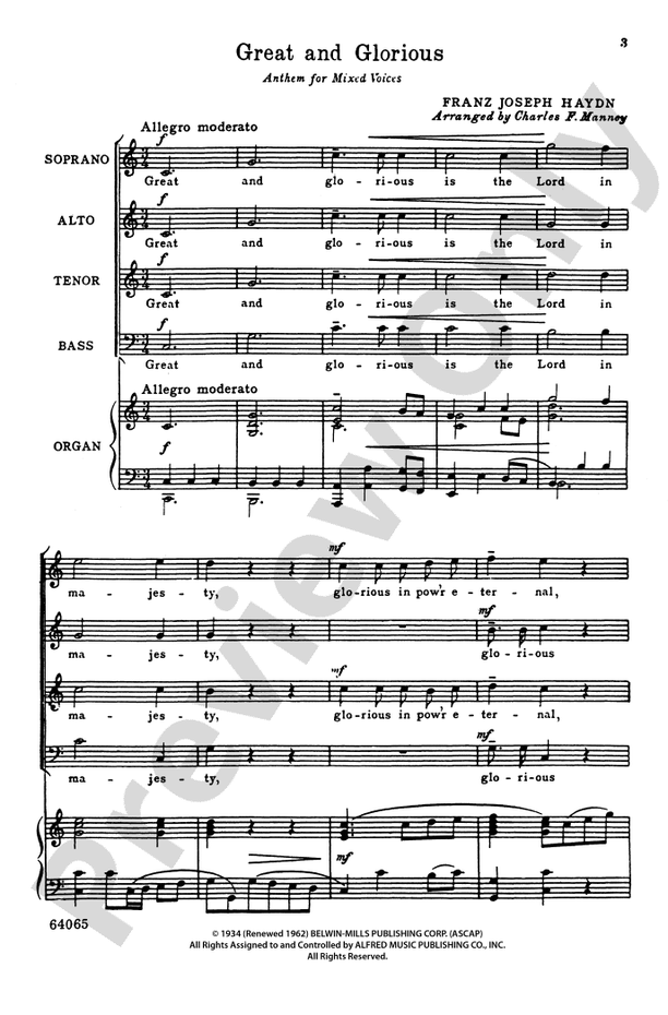 Great and Glorious: SATB Choral Octavo: Franz Joseph Haydn - Digital ...