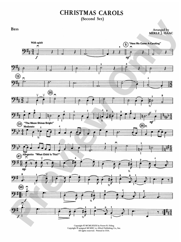 Christmas Carols Set 2: String Bass: String Bass Part - Digital Sheet ...