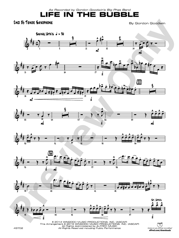 Life in the Bubble: 2nd B-flat Tenor Saxophone: 2nd B-flat Tenor ...
