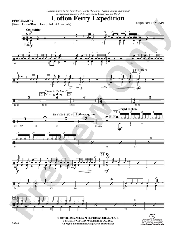 Cotton Ferry Expedition: 1st Percussion: 1st Percussion Part - Digital ...