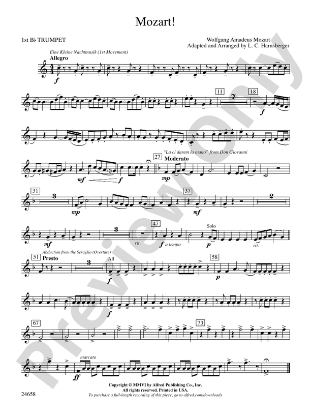 Mozart!: 1st B-flat Trumpet: 1st B-flat Trumpet Part - Digital Sheet ...