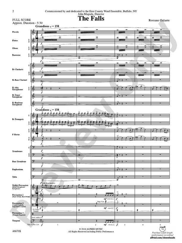 The Falls: Score: Concert Band Score - Digital Sheet Music Download