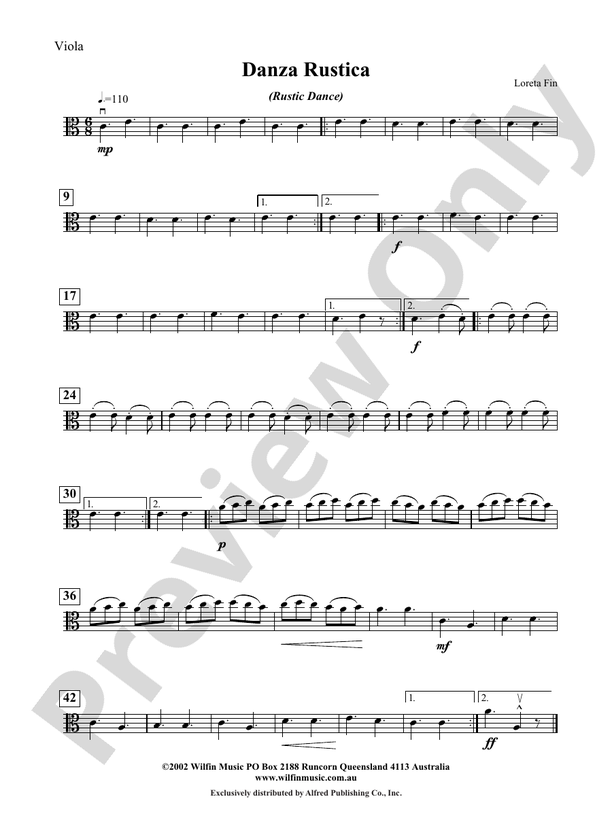 Danza Rustica: Viola: Viola Part - Digital Sheet Music Download