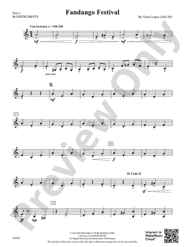 Fandango Festival: Part 4 - B-flat Instruments: Part 4 - B-flat Instruments Part - Digital Sheet ...