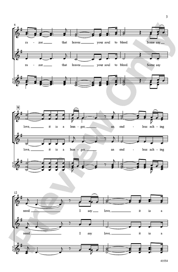 The Rose: SSA, a cappella Choral Octavo: Amanda McBroom - Digital Sheet ...
