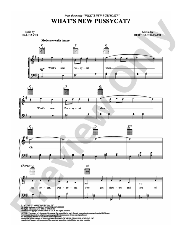 What's New Pussycat?: Piano/Vocal/Chords: Tom Jones - Digital Sheet ...