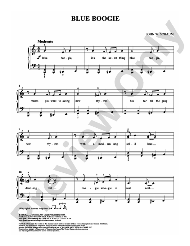 Blue Boogie: Easy Piano: John W. Schaum - Digital Sheet Music Download
