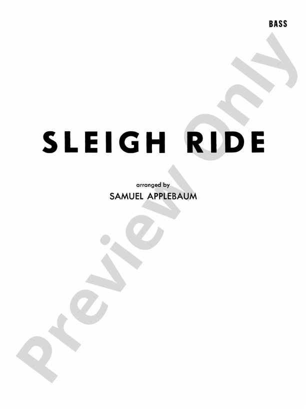 Sleigh Ride: String Bass: String Bass Part - Digital Sheet Music Download