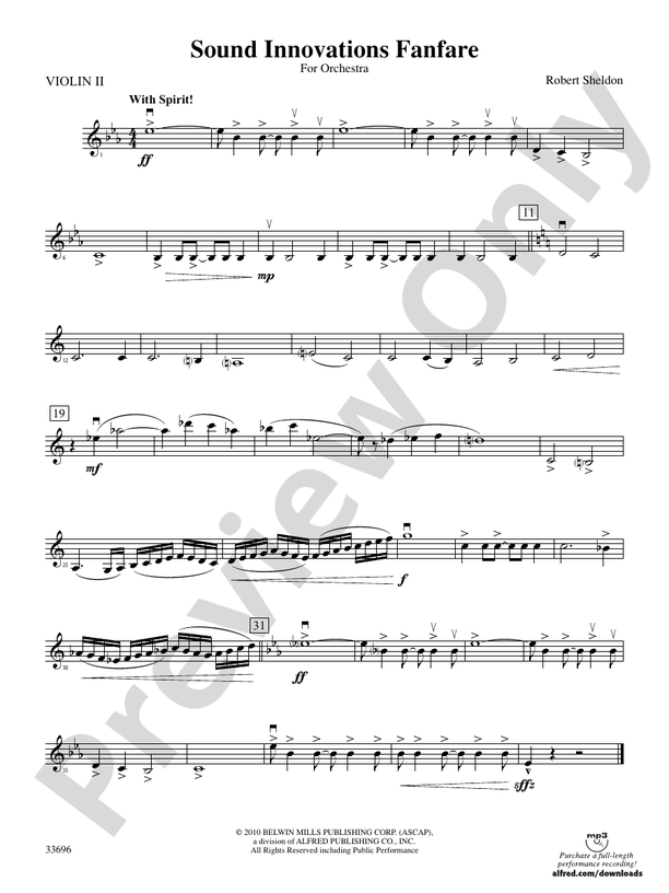 Sound Innovations Fanfare: 2nd Violin: 2nd Violin Part - Digital Sheet ...