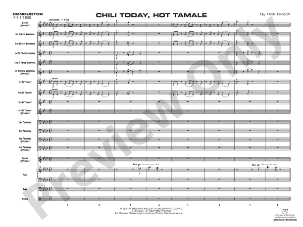 Chili Today, Hot Tamale: Score: Jazz Ensemble Score - Digital Sheet ...