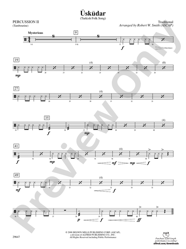 Uskudar: 2nd Percussion: 2nd Percussion Part - Digital Sheet Music Download