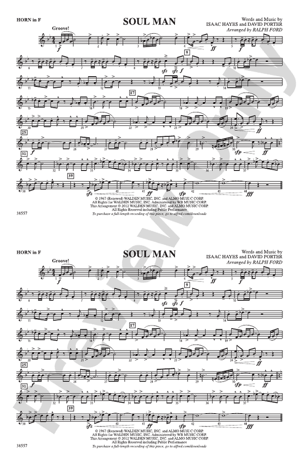 Soul Man: 1st F Horn: 1st F Horn Part - Digital Sheet Music Download