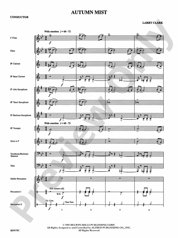 Autumn Mist: : Larry Clark - Digital Sheet Music Download