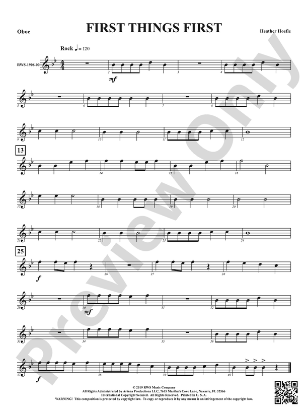 First Things First: Oboe: Oboe Part: Heather Hoefle - Digital Sheet ...