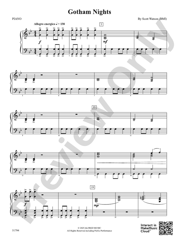 Gotham Nights: Piano Accompaniment: Piano Accompaniment Part - Digital ...
