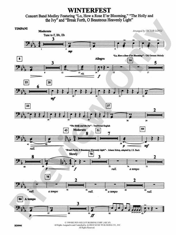 Winterfest: Timpani: Timpani Part - Digital Sheet Music Download