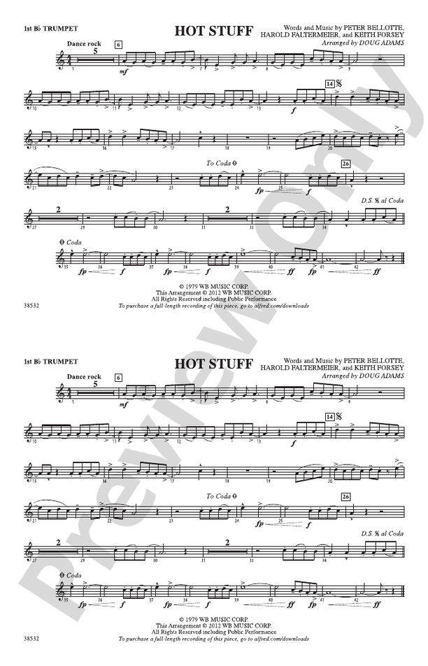 Hot Stuff: 1st B-flat Trumpet: 1st B-flat Trumpet Part - Digital Sheet ...
