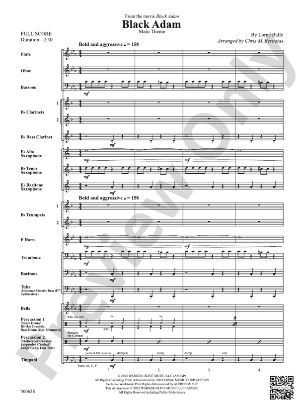 Black Adam: Score: Concert Band Score - Digital Sheet Music Download