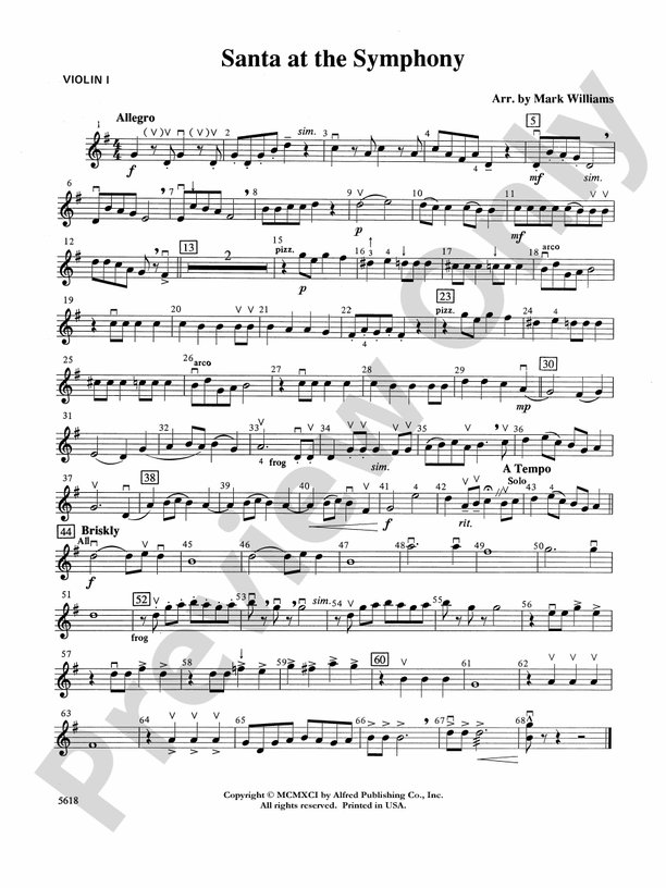 Santa at the Symphony (also playable by strings only): 1st Violin: 1st ...