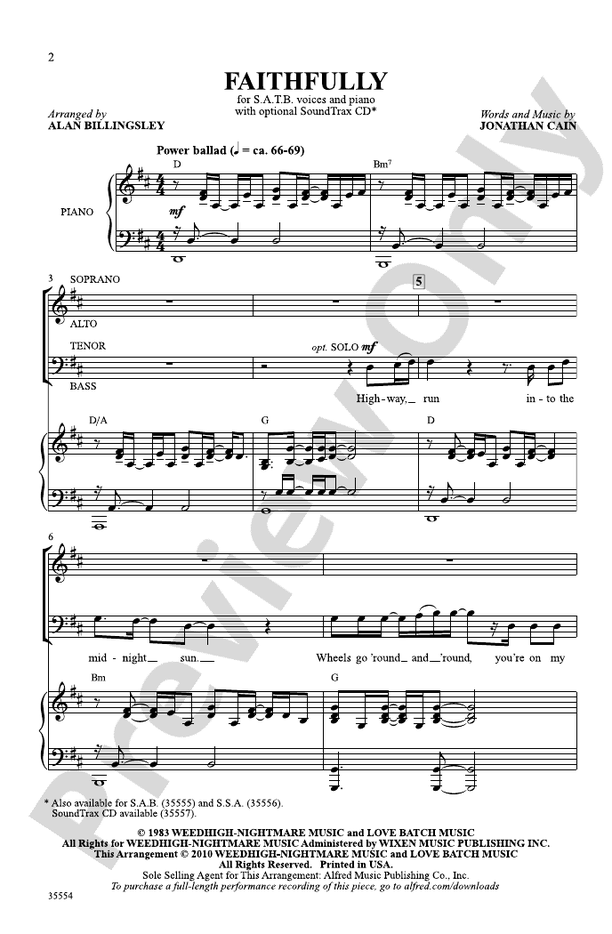 Faithfully: SATB Choral Octavo: Journey - Digital Sheet Music Download