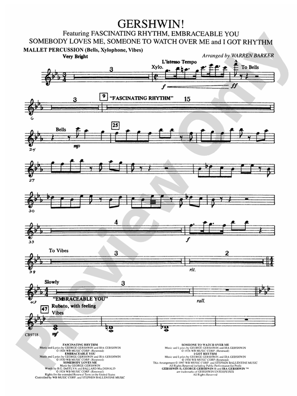 Gershwin! (Medley): Mallets: Mallets Part - Digital Sheet Music Download