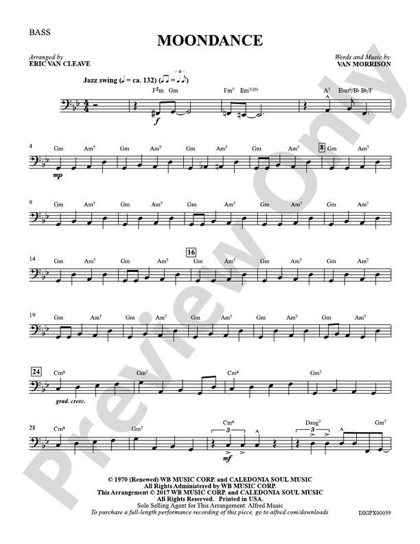 Moondance: String Bass: String Bass Part - Digital Sheet Music Download