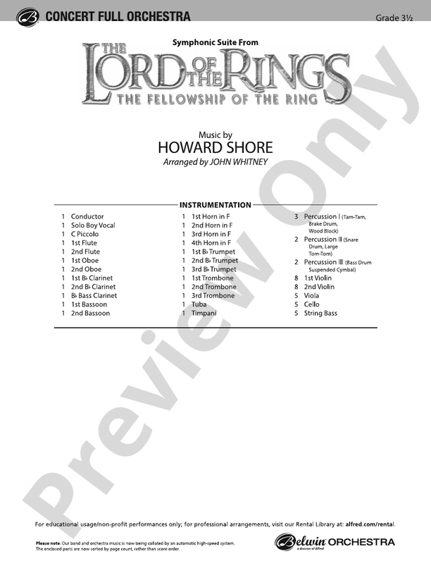 The Lord of the Rings: The Fellowship of the Ring, Symphonic Suite from ...